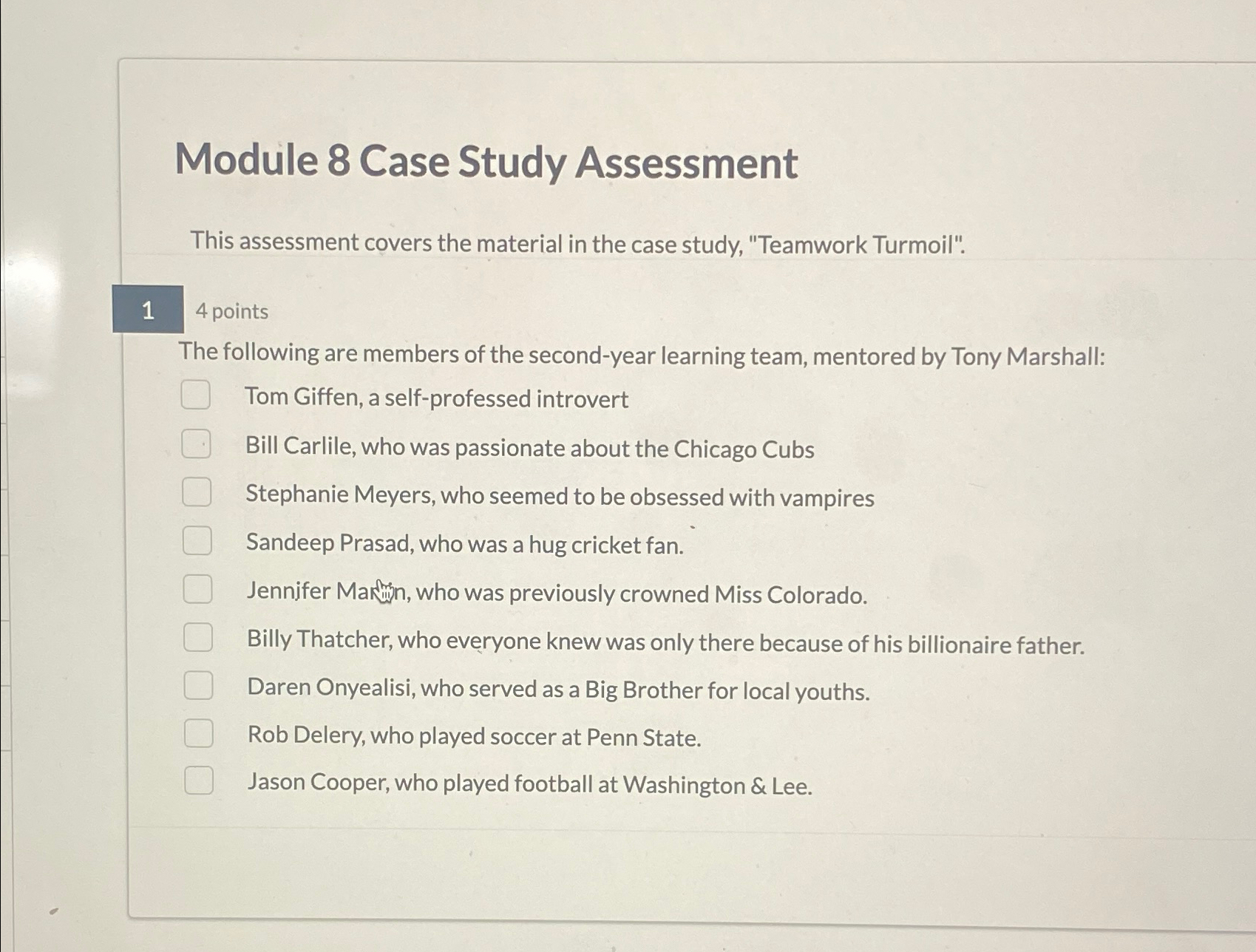 Solved Module 8 ﻿Case Study AssessmentThis assessment covers | Chegg.com