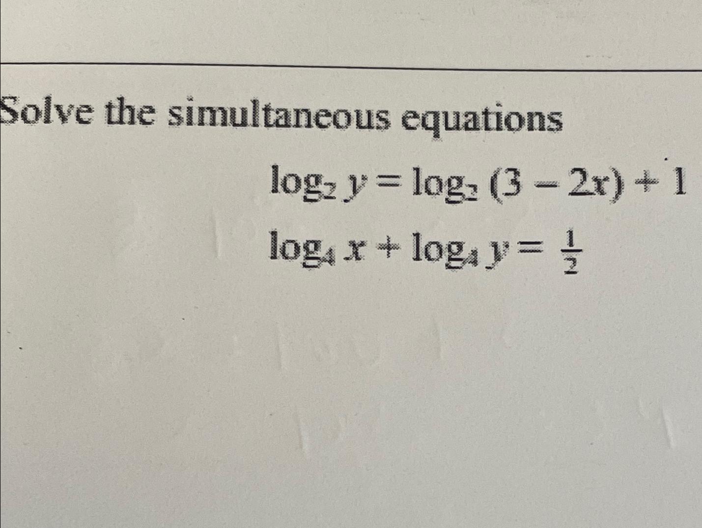 Solved Solve the simultaneous | Chegg.com