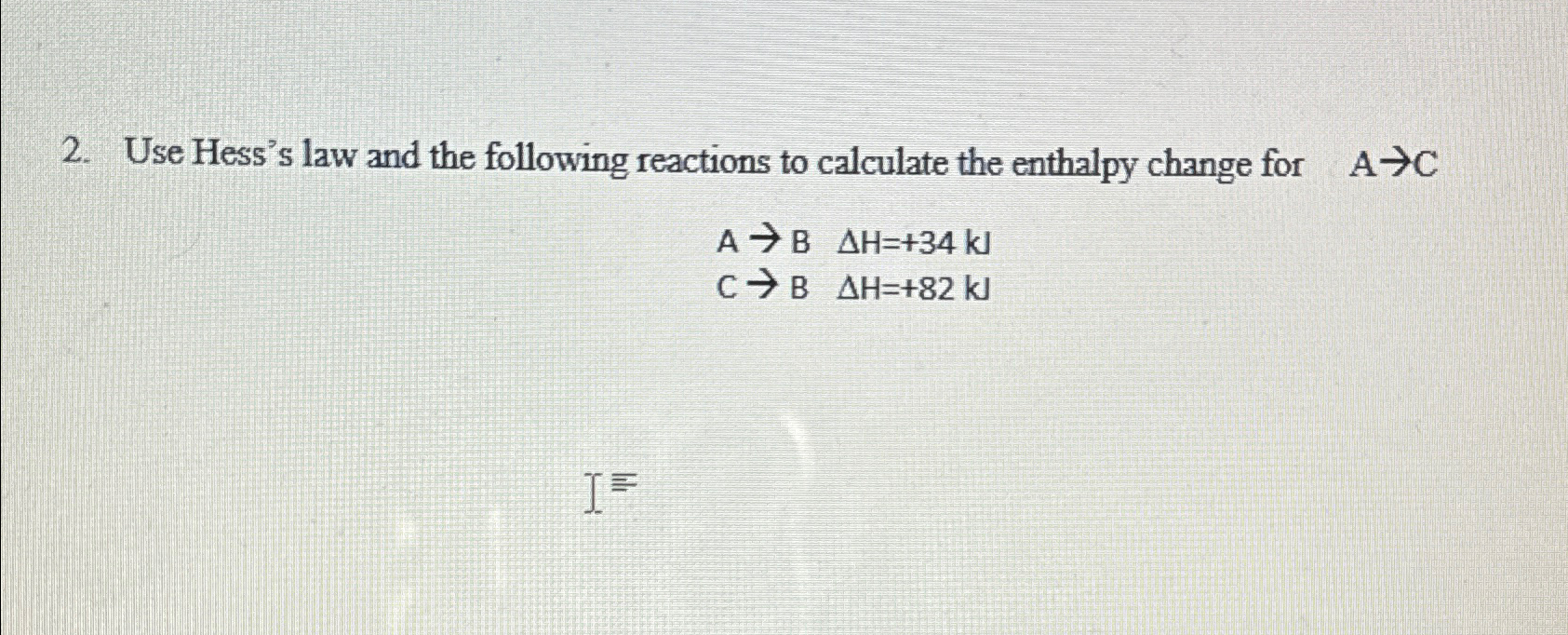 Solved Use Hess's law and the following reactions to | Chegg.com