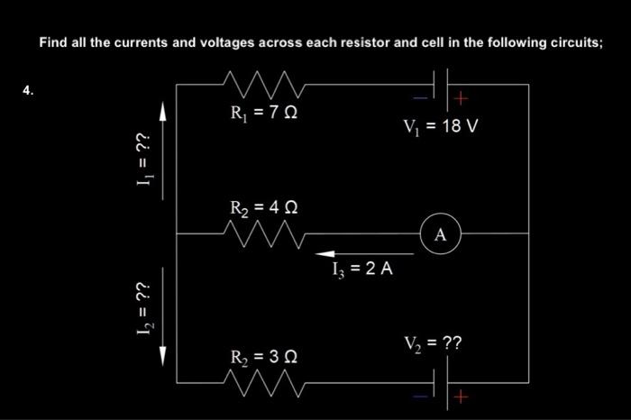 Solved Find all the currents and voltages across each | Chegg.com