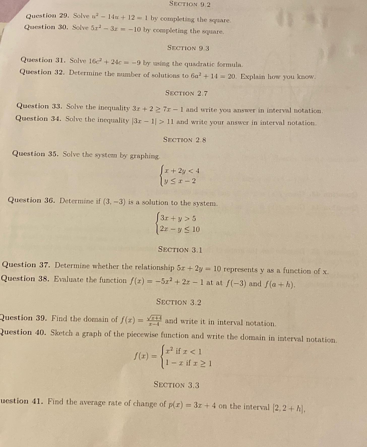 Solved Section 9 2question 29 ﻿solve U2 14u 12 1 ﻿by