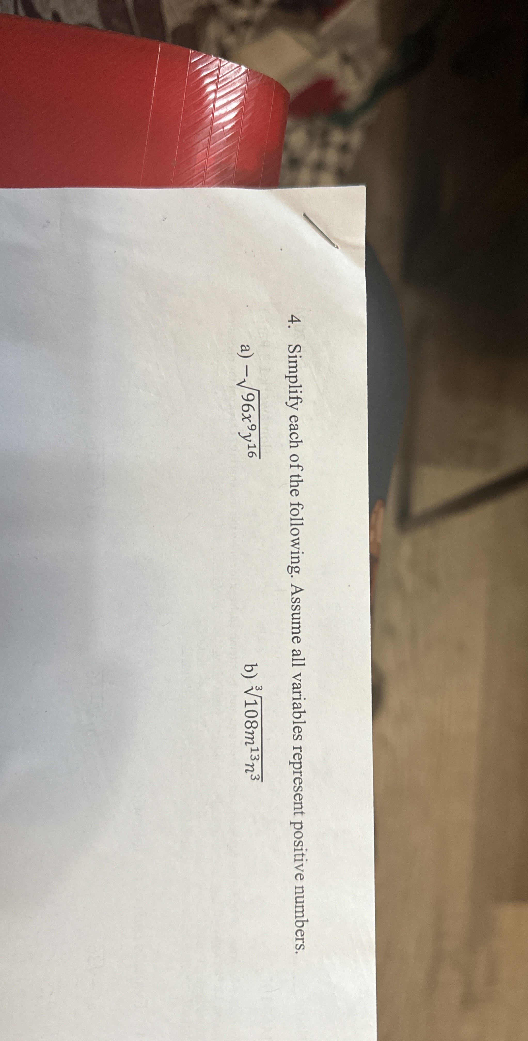 Solved Simplify each of the following. Assume all variables | Chegg.com