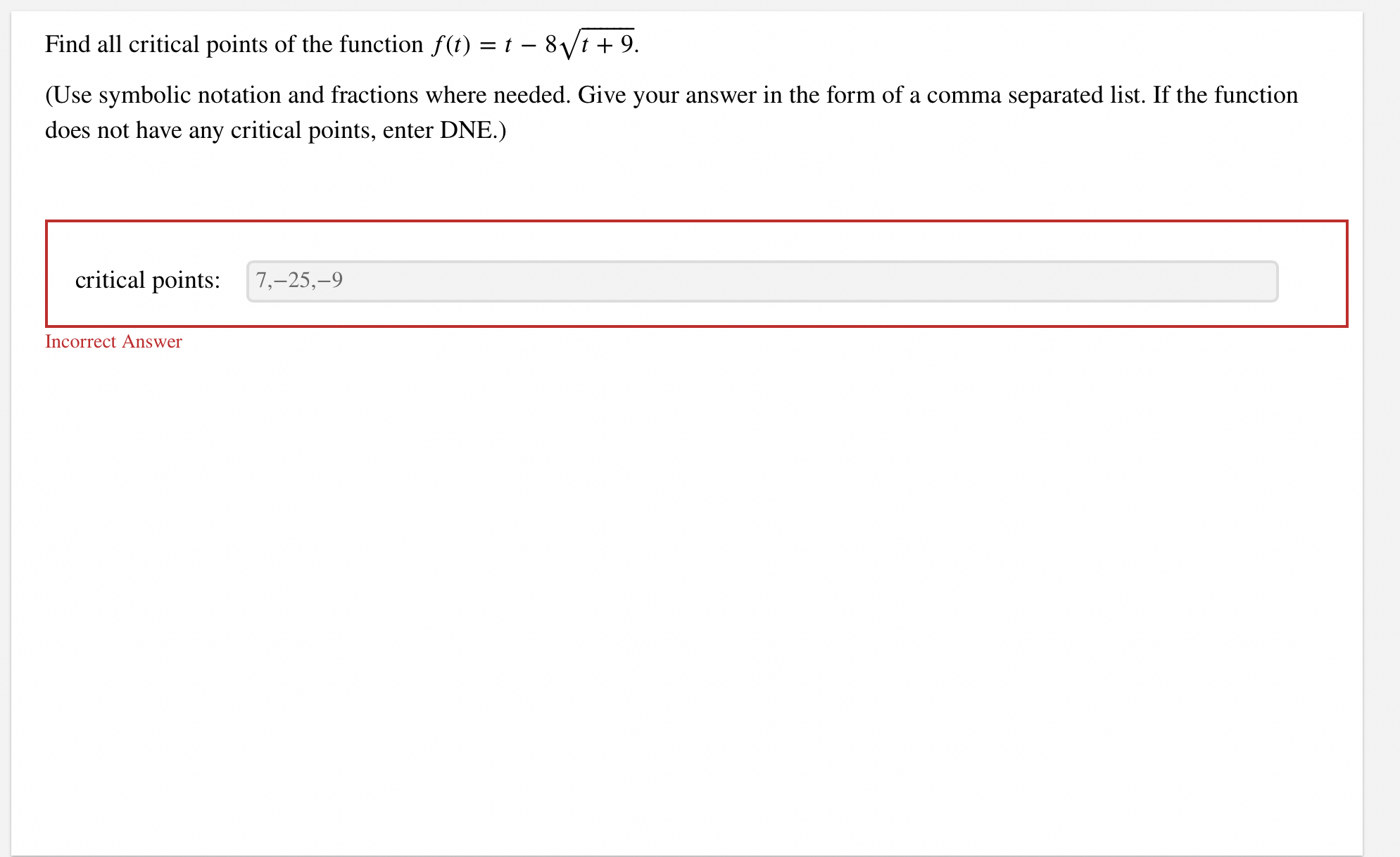 Solved Find all critical points of the function | Chegg.com