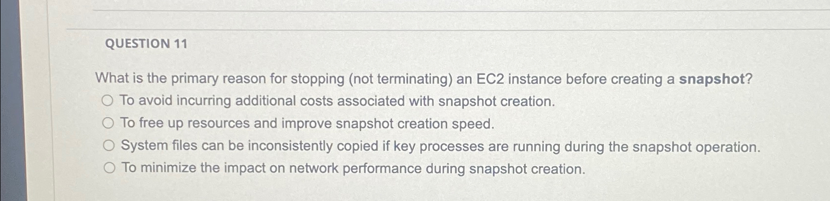 Solved QUESTION 11What is the primary reason for stopping | Chegg.com