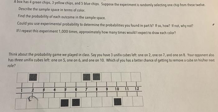 Solved A box has 4 green chips, 3 yellow chips, and 5 blue | Chegg.com