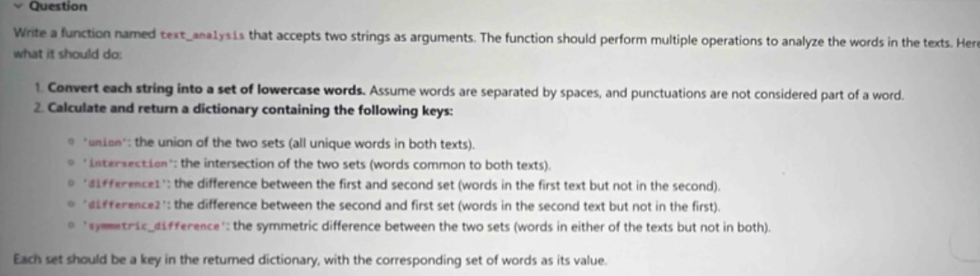 Solved QuestionWrite a function named tert_analysis that | Chegg.com