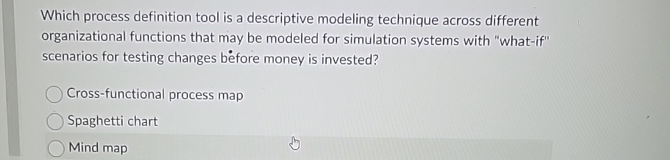 Solved Which process definition tool is a descriptive | Chegg.com