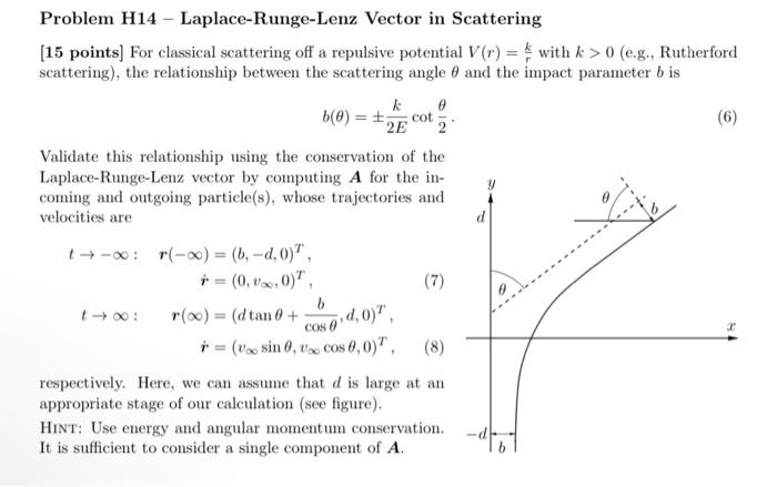 Solved cot Problem H14 - Laplace-Runge-Lenz Vector in | Chegg.com