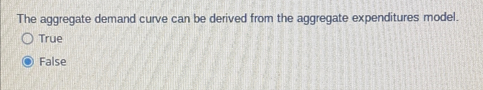 Solved The aggregate demand curve can be derived from the | Chegg.com