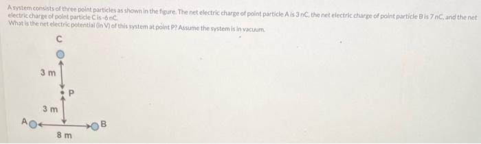 Solved A system consists of three point particles as shown | Chegg.com