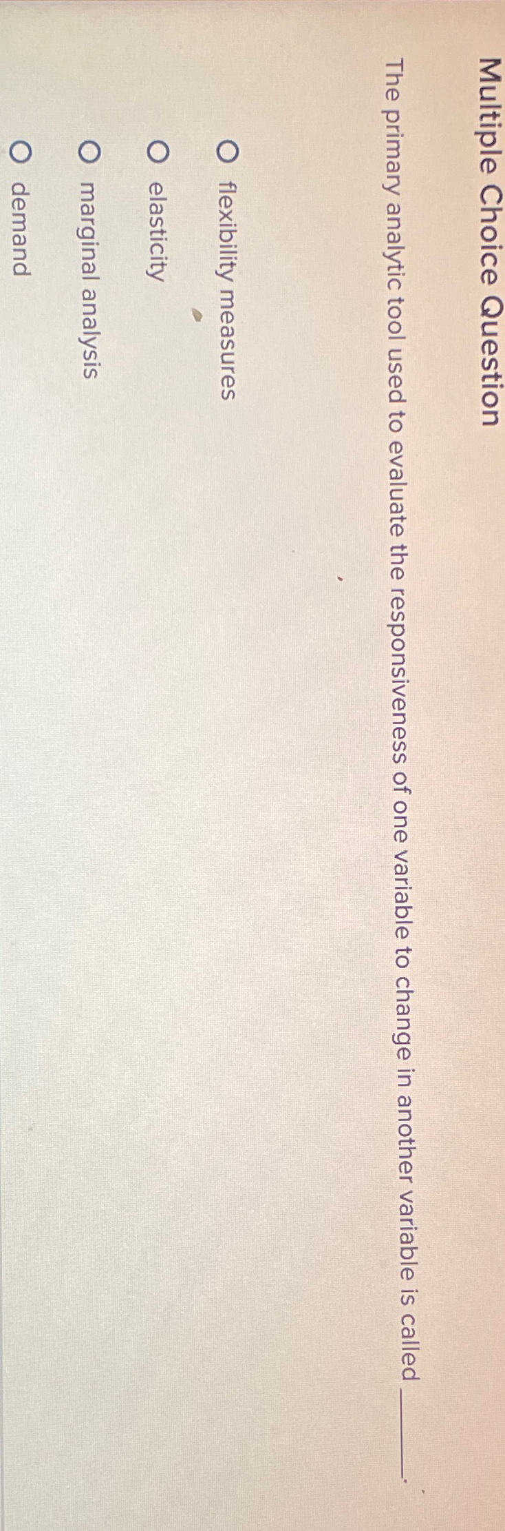 Solved Multiple Choice QuestionThe primary analytic tool | Chegg.com