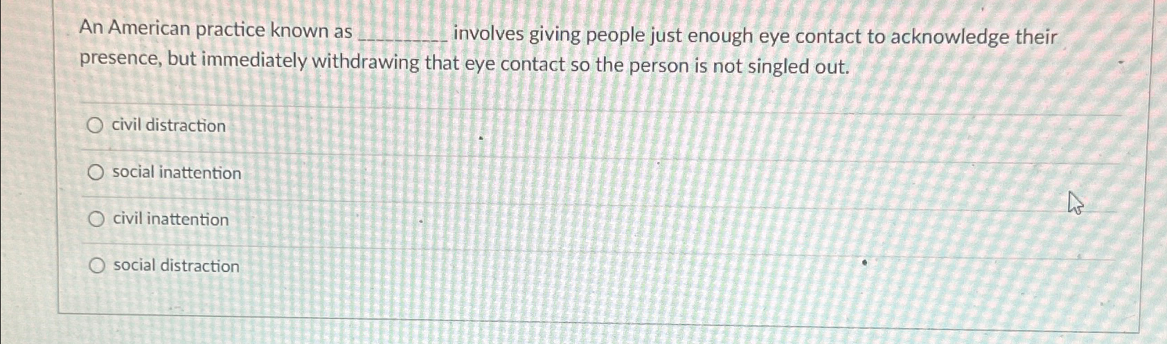 Solved An American practice known as involves giving people | Chegg.com