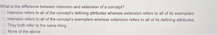 Solved What is the difference between intension and | Chegg.com