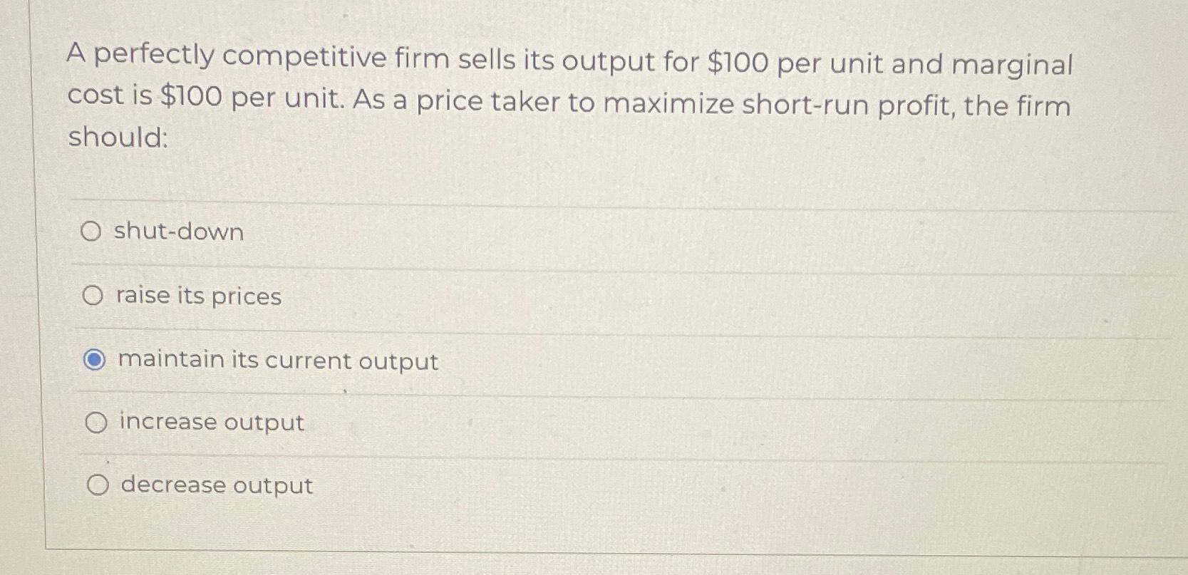 Solved A perfectly competitive firm sells its output for | Chegg.com Solved A perfectly competitive firm sells its output for | Chegg.com