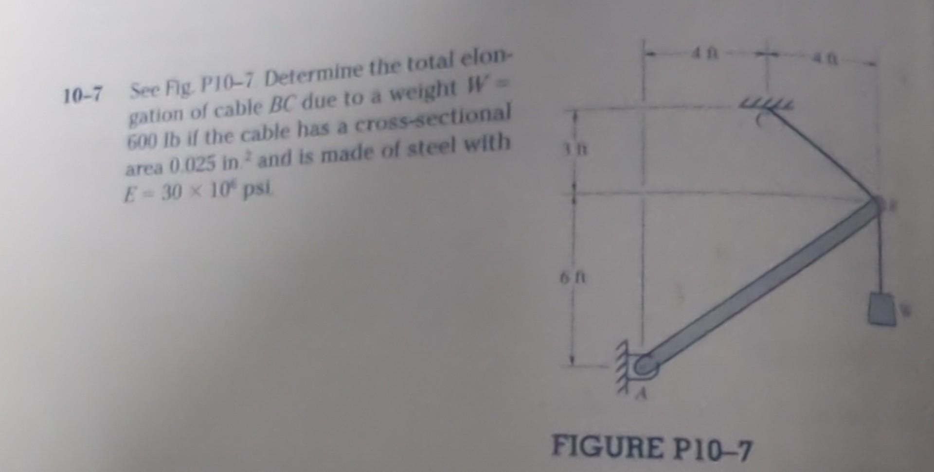 Solved 10-7 See Fig. PI0-7 Determine the total elongation of | Chegg.com