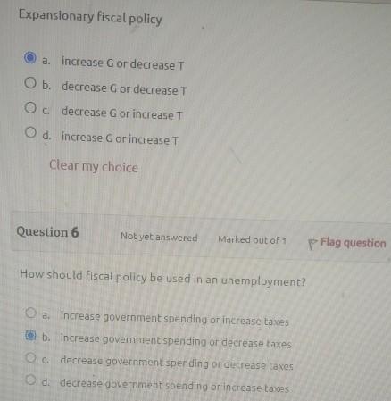 Solved Expansionary fiscal policya. ﻿increase G ﻿or decrease | Chegg.com