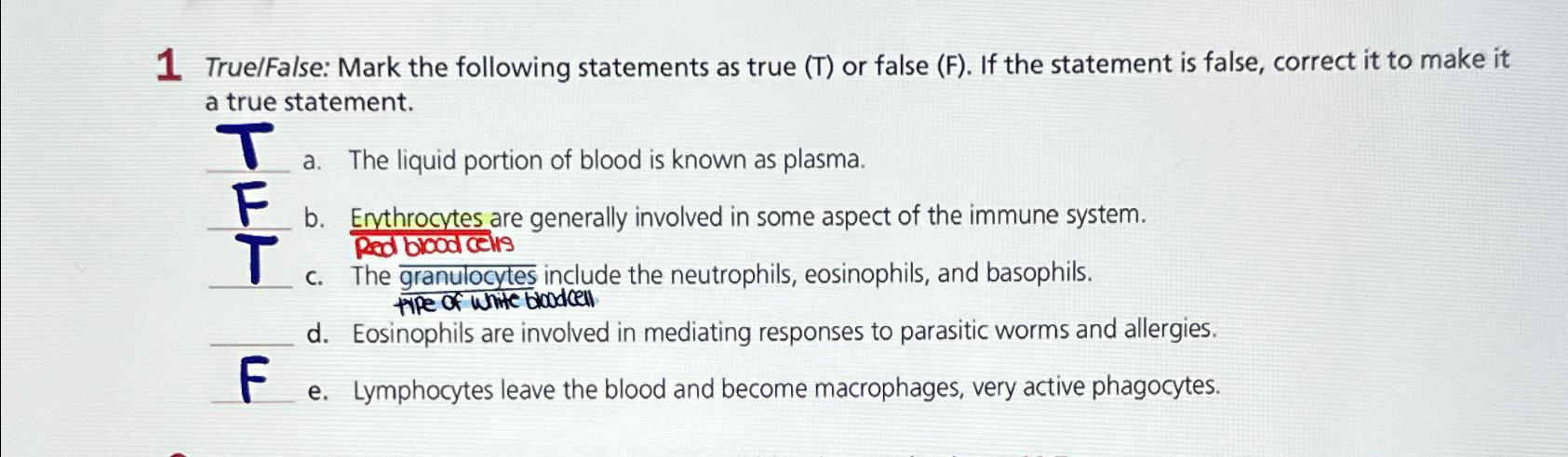 Solved 1 True/False: Mark the following statements as true | Chegg.com Solved 1 True/False: Mark the following statements as true | Chegg.com