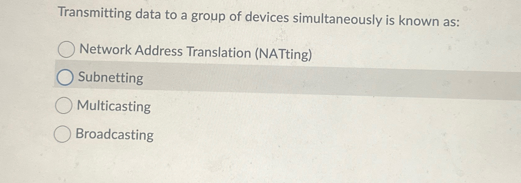 Solved Transmitting data to a group of devices | Chegg.com