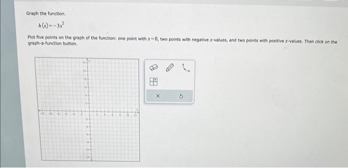 Solved Graph the function. h(x)=−3x2 Plok five points on the | Chegg.com