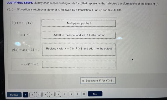 Solved JUSTIFYING STEPS Justify each step in writing a rule | Chegg.com