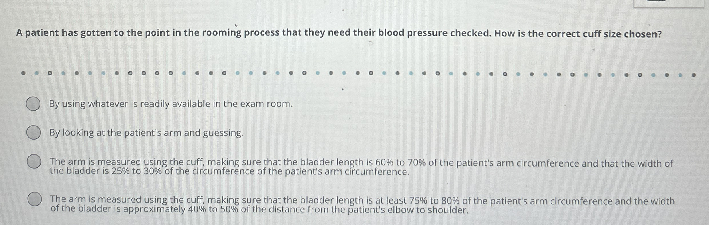 A patient has gotten to the point in the rooming | Chegg.com