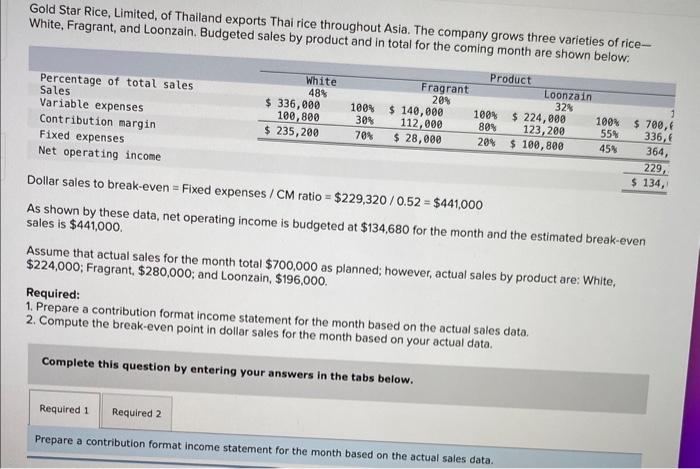 Solved Gold Star Rice, Limited, of Thailand exports Thai | Chegg.com