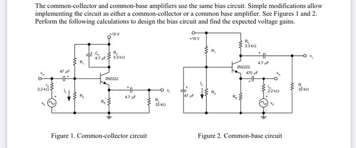 Solved The common-collector and common-base amplifiers use | Chegg.com