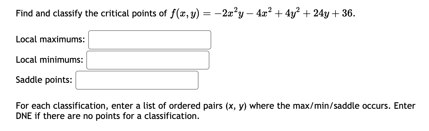 Solved For each classification, enter a list of ordered | Chegg.com