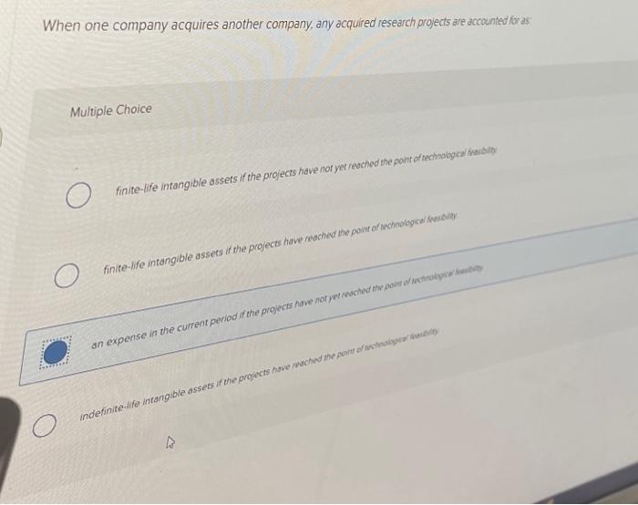 Solved When one company acquires another company, any | Chegg.com