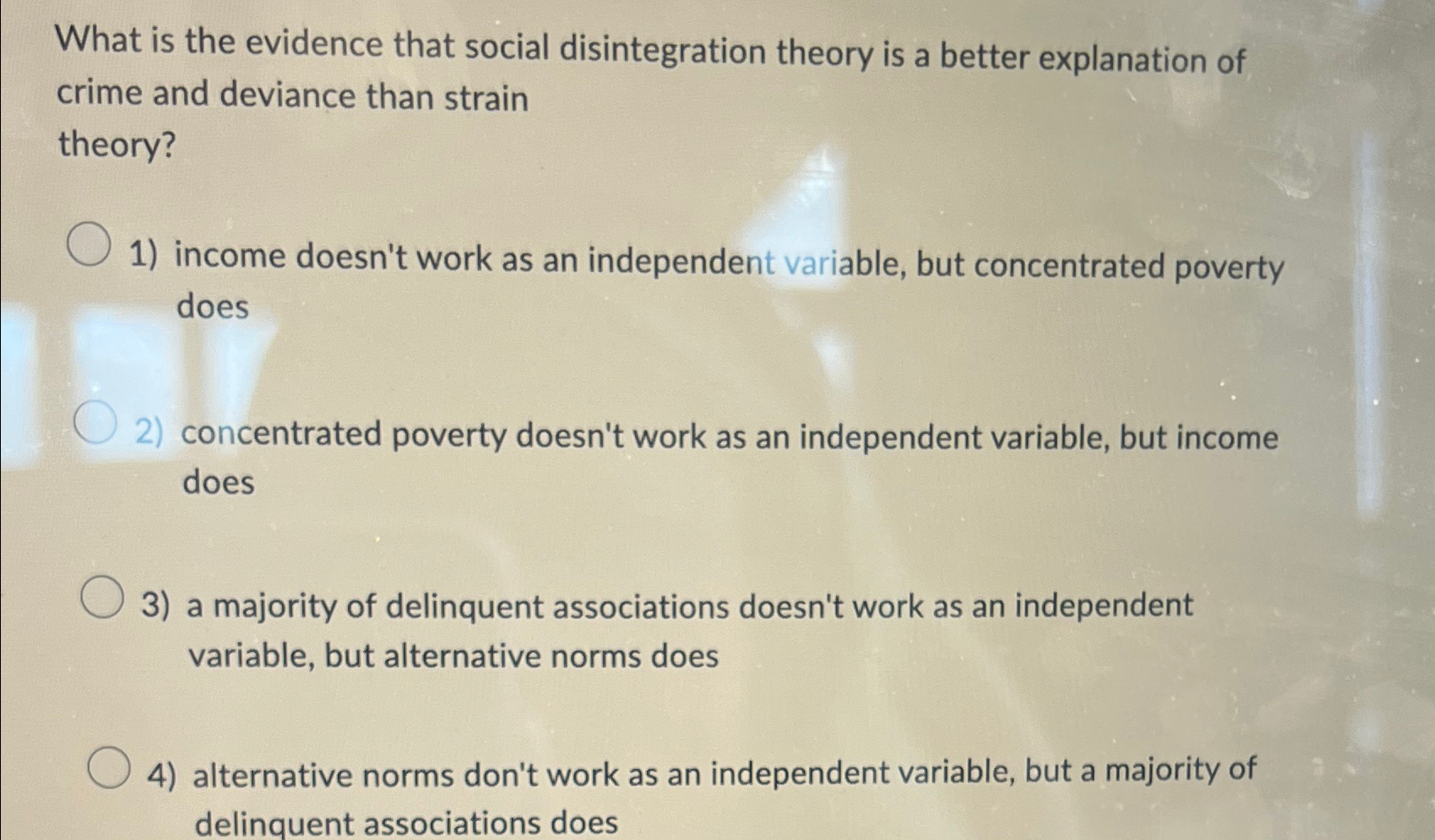 Solved What is the evidence that social disintegration | Chegg.com