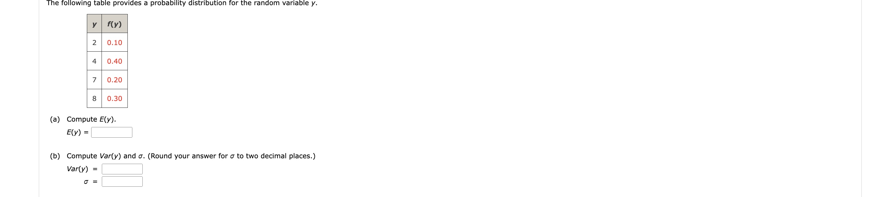 Solved The following table provides a probability | Chegg.com