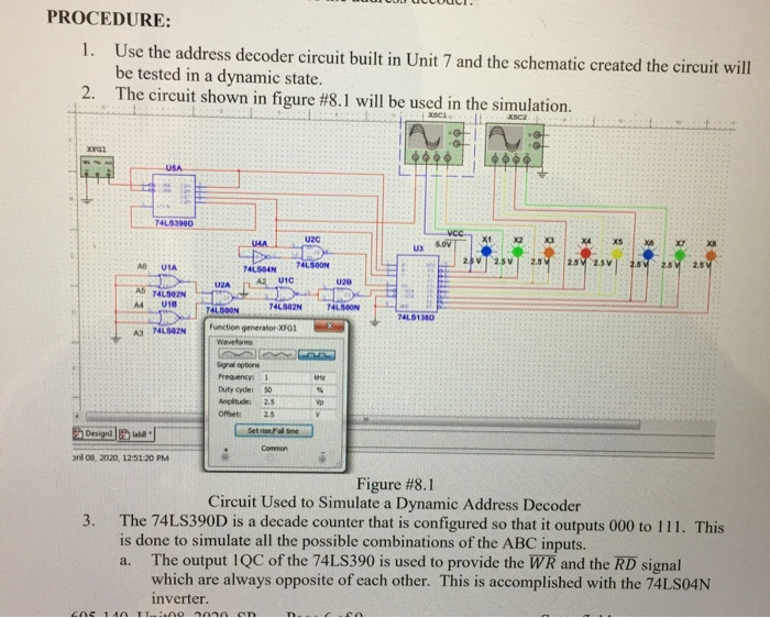 wuu ULUULI. PROCEDURE: 1. Use the address decoder | Chegg.com