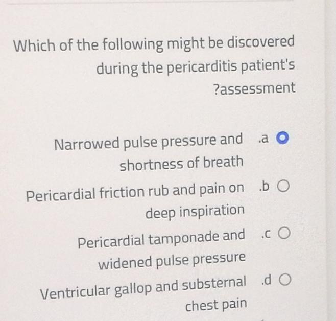 Solved Which of the following might be discovered during the | Chegg.com
