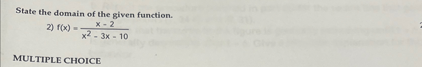 Solved State the domain of the given | Chegg.com