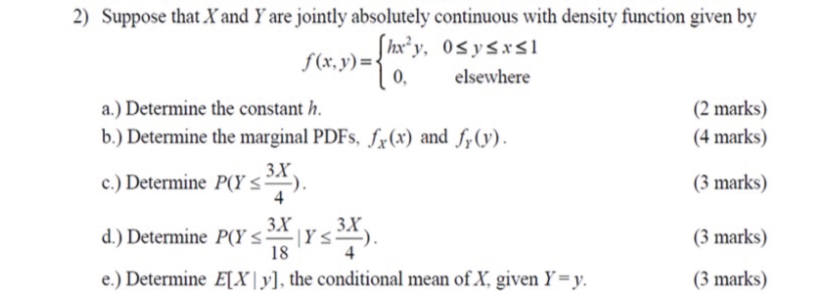 Solved Suppose that x ﻿and Y ﻿are jointly absolutely | Chegg.com