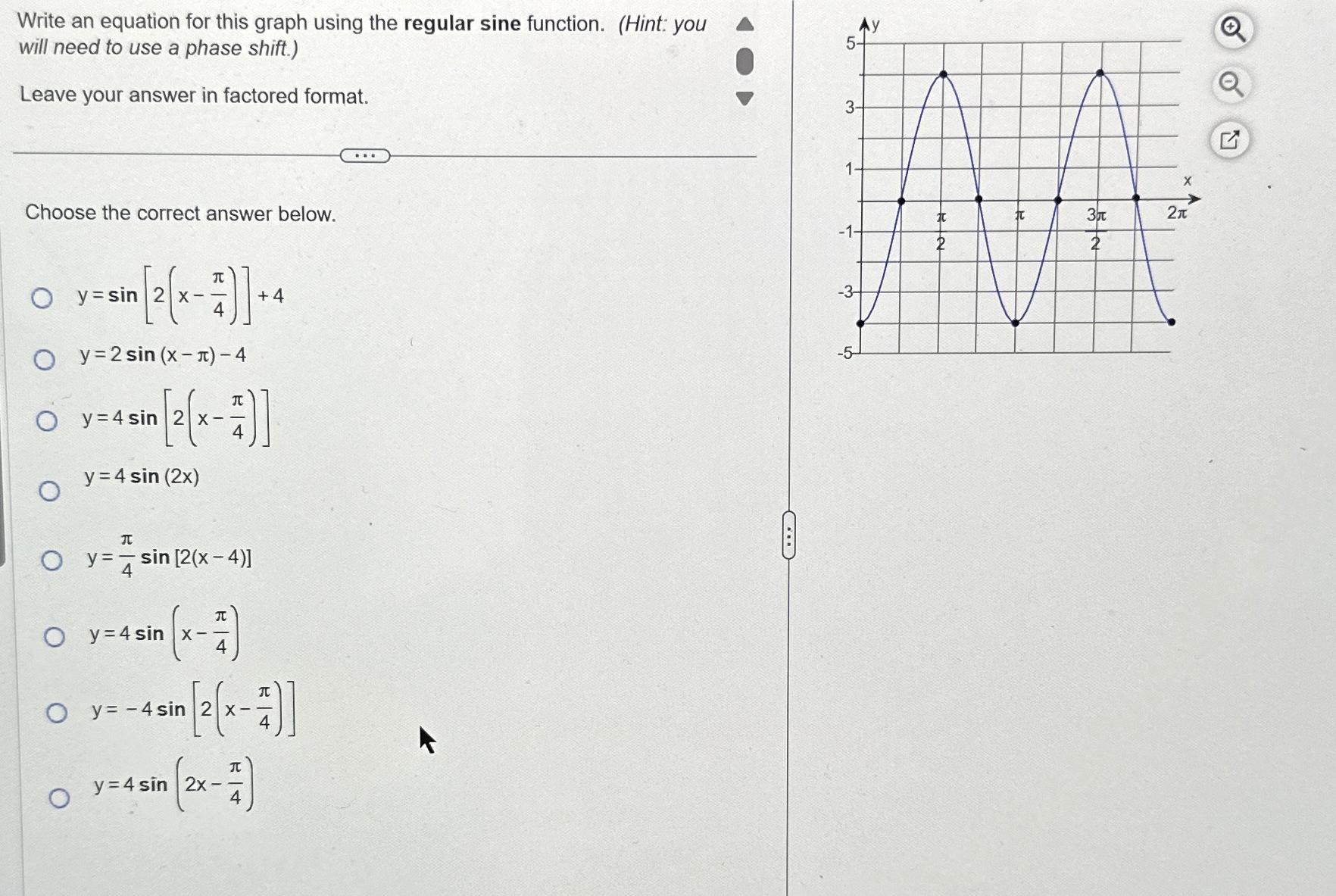 Solved Write an equation for this graph using the regular | Chegg.com