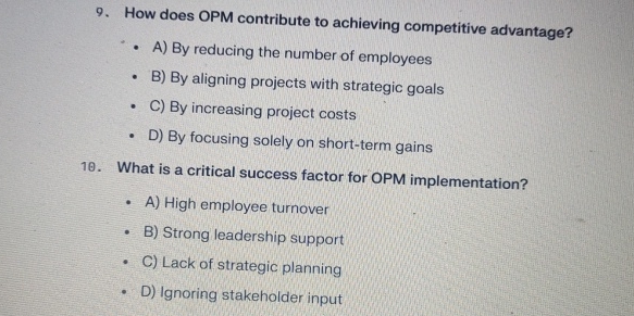 Solved How does OPM contribute to achieving competitive | Chegg.com