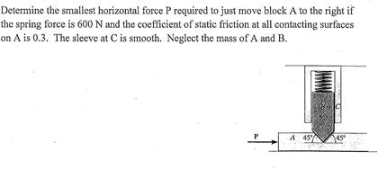 Solved Determine the smallest horizontal force P required to | Chegg.com