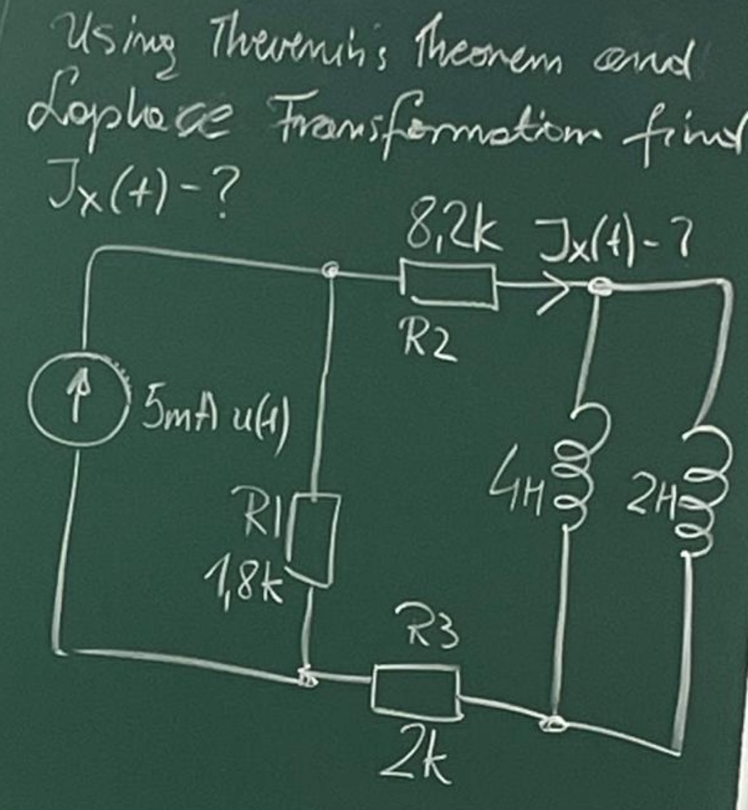 Solved Using Thevenins theorem and Laplace transformation | Chegg.com