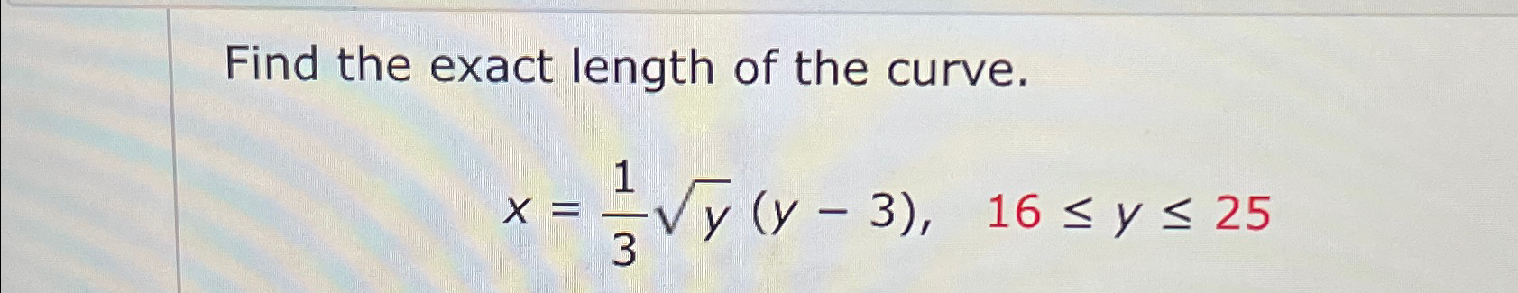 Solved Find the exact length of the | Chegg.com
