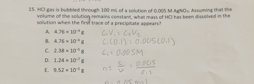 Solved HCl ﻿gas is bubbled through 100mL ﻿of a solution of | Chegg.com