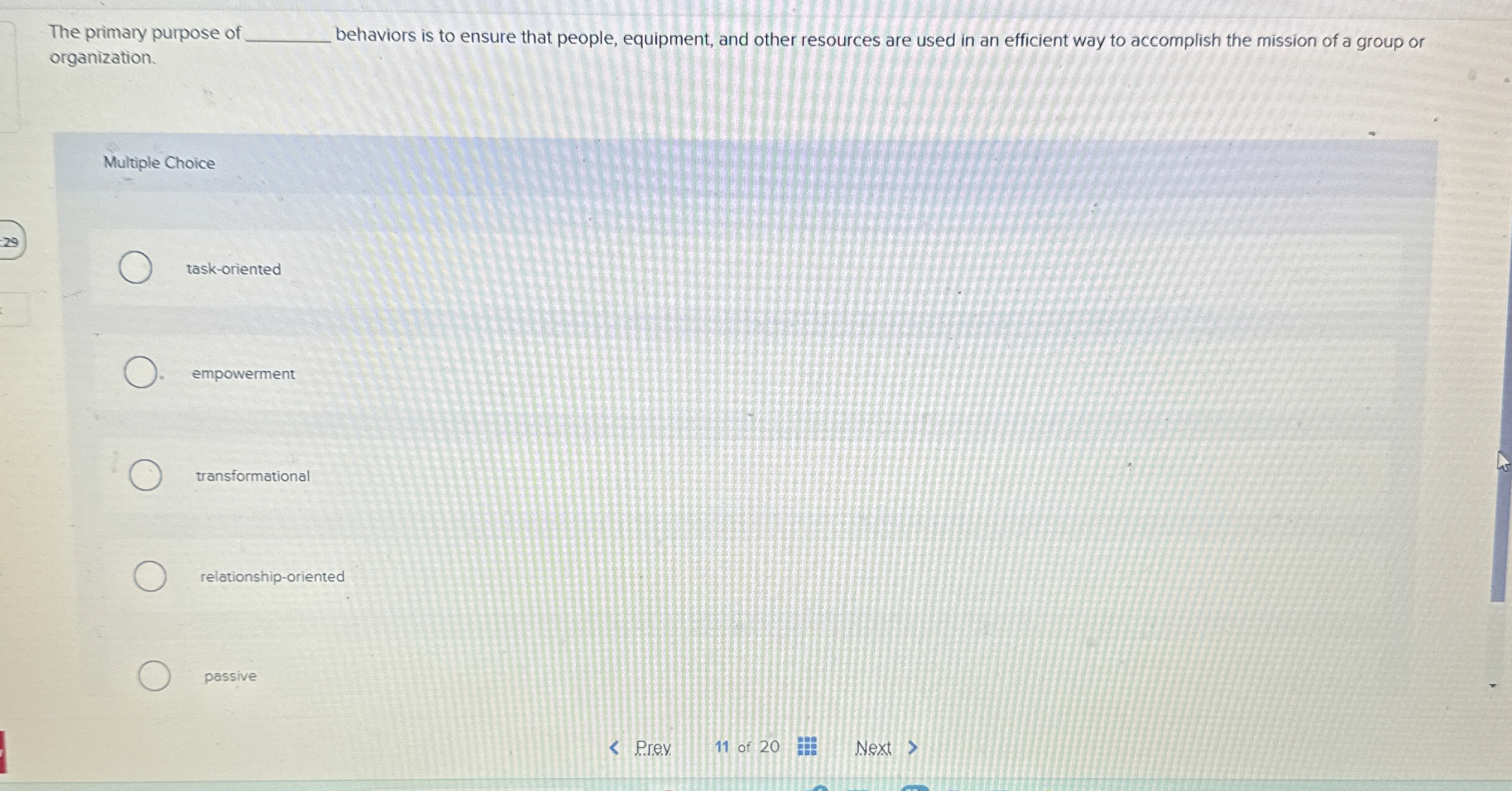 Solved The primary purpose of behaviors is to ensure that | Chegg.com