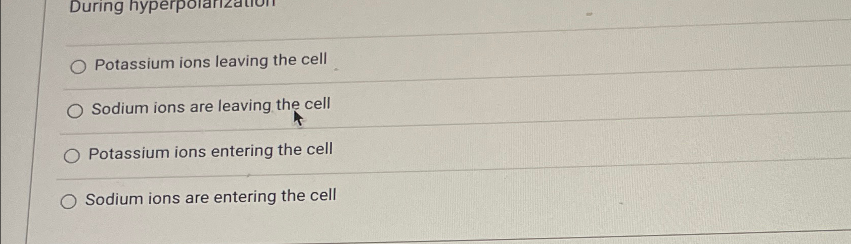 Solved Potassium ions leaving the cellSodium ions are | Chegg.com