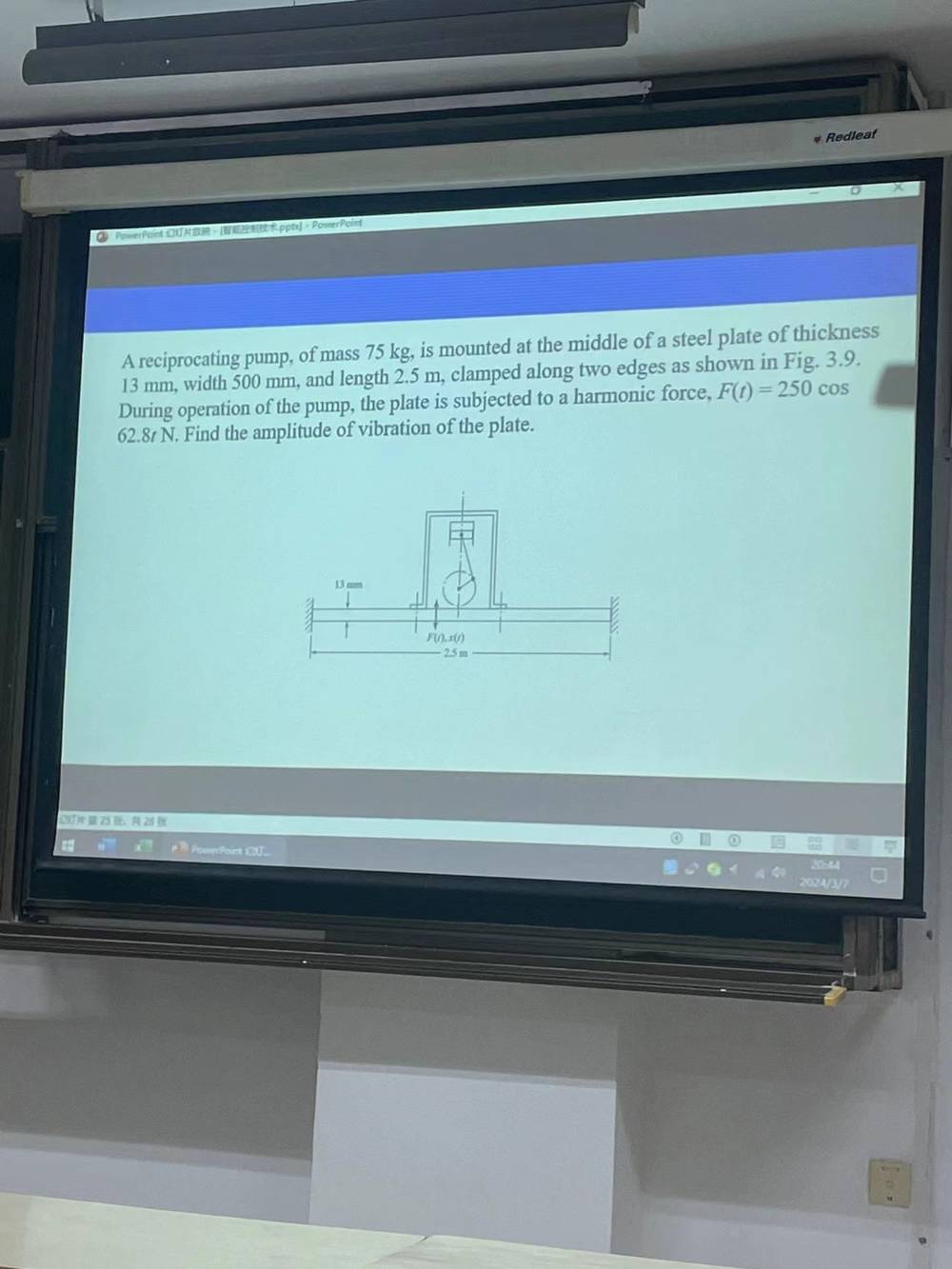 Solved A reciprocating pump, of mass 75kg, ﻿is mounted at | Chegg.com