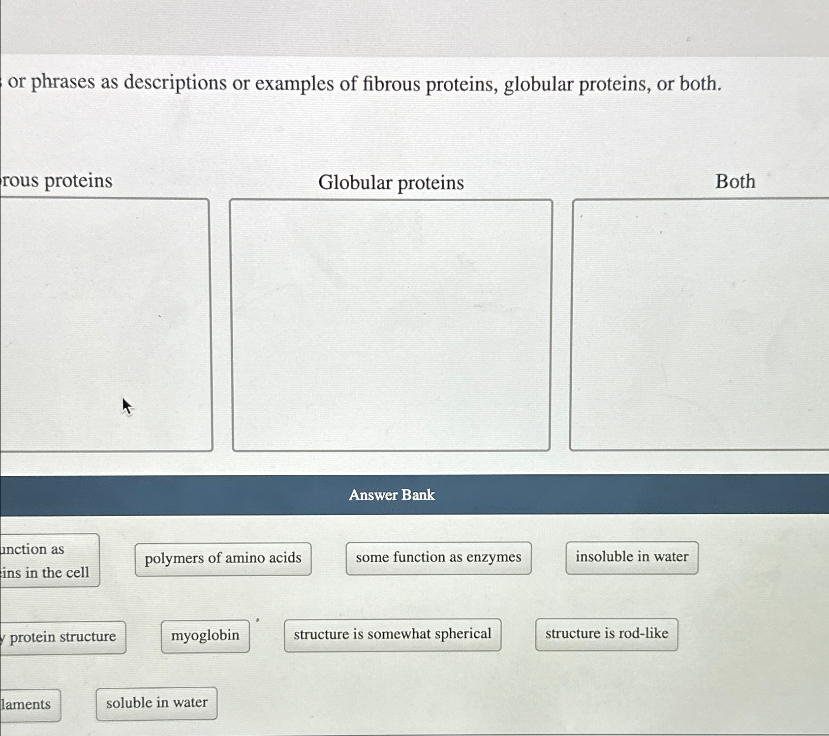 Solved or phrases as descriptions or examples of fibrous | Chegg.com