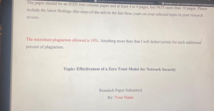 Solved The paper should be an IEEE two column paper and at | Chegg.com