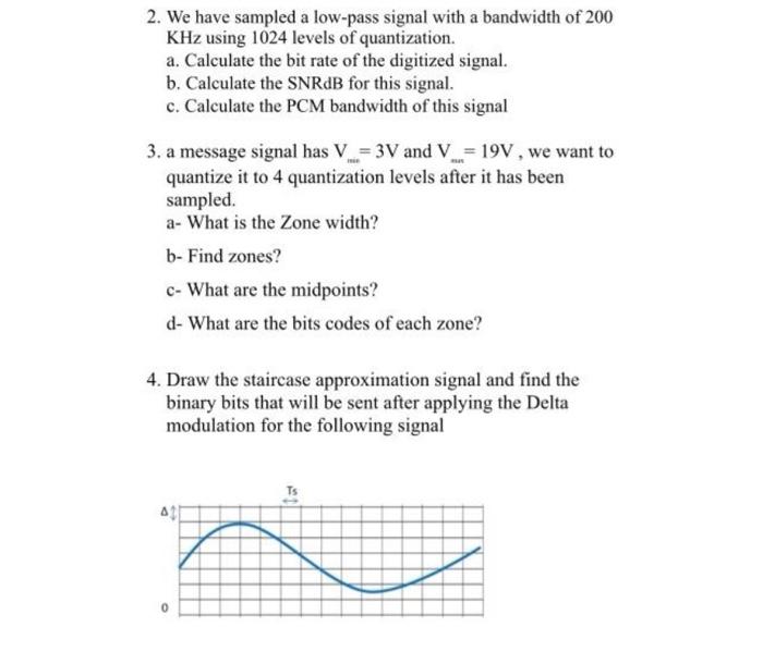 Solved 2. We have sampled a low-pass signal with a bandwidth | Chegg.com