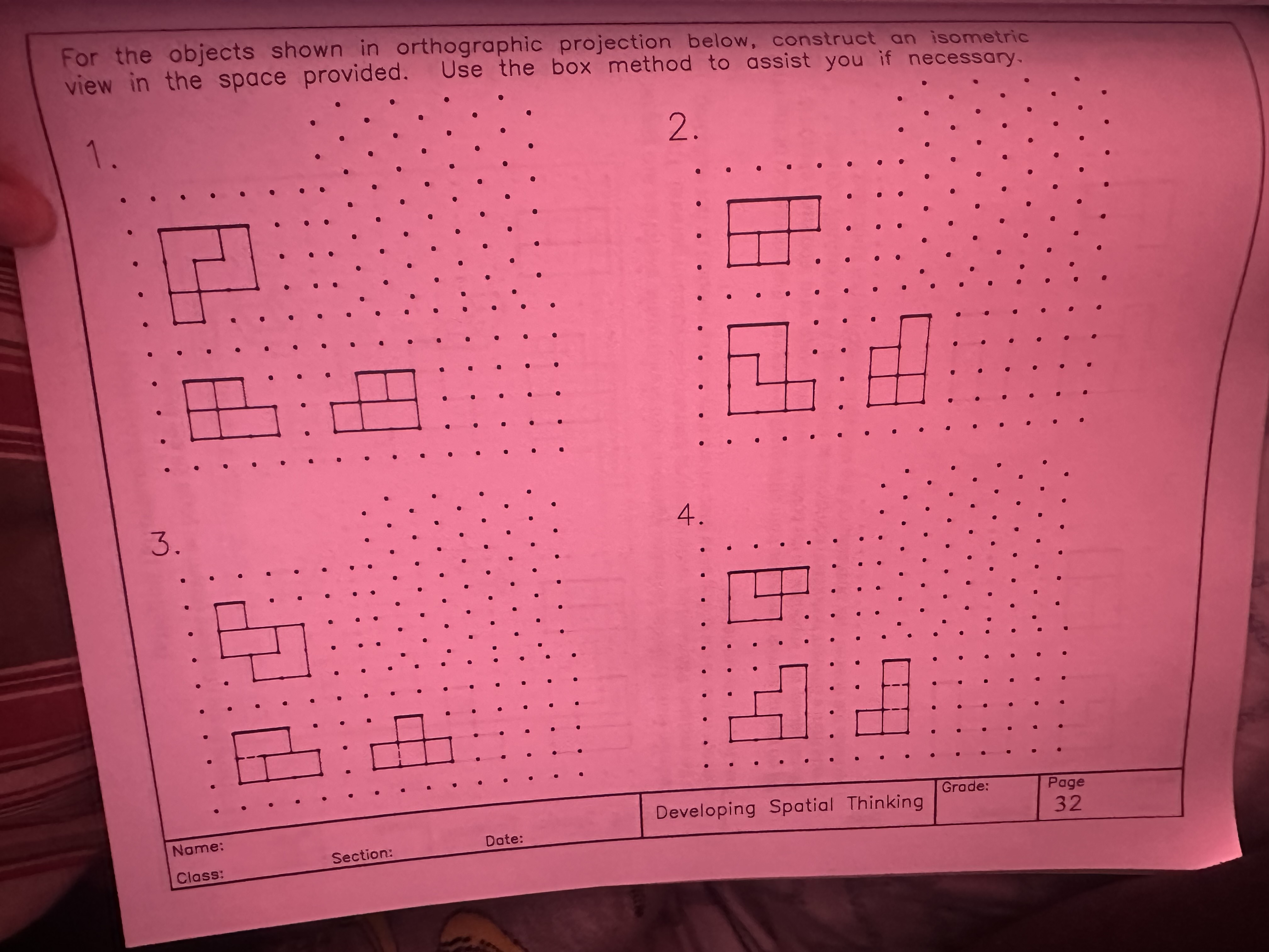Solved For the objects shown in orthographic projection | Chegg.com