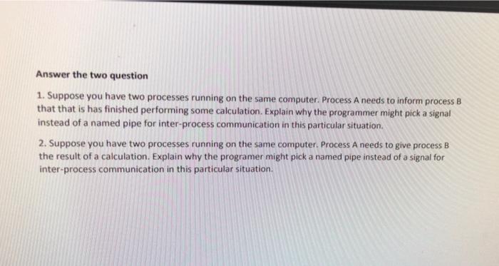 Solved Answer the two question 1. Suppose you have two | Chegg.com