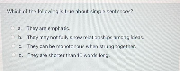 Which of the following is true about simple | Chegg.com